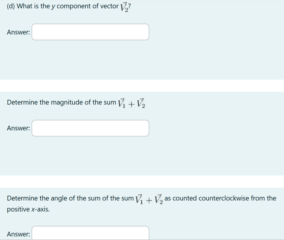 Solved Vector V1 is 6.6 units long and points along the | Chegg.com