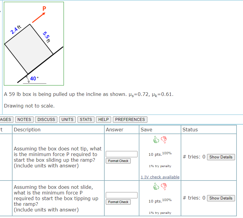 Solved Question A) Assuming the box does not tip, what is | Chegg.com