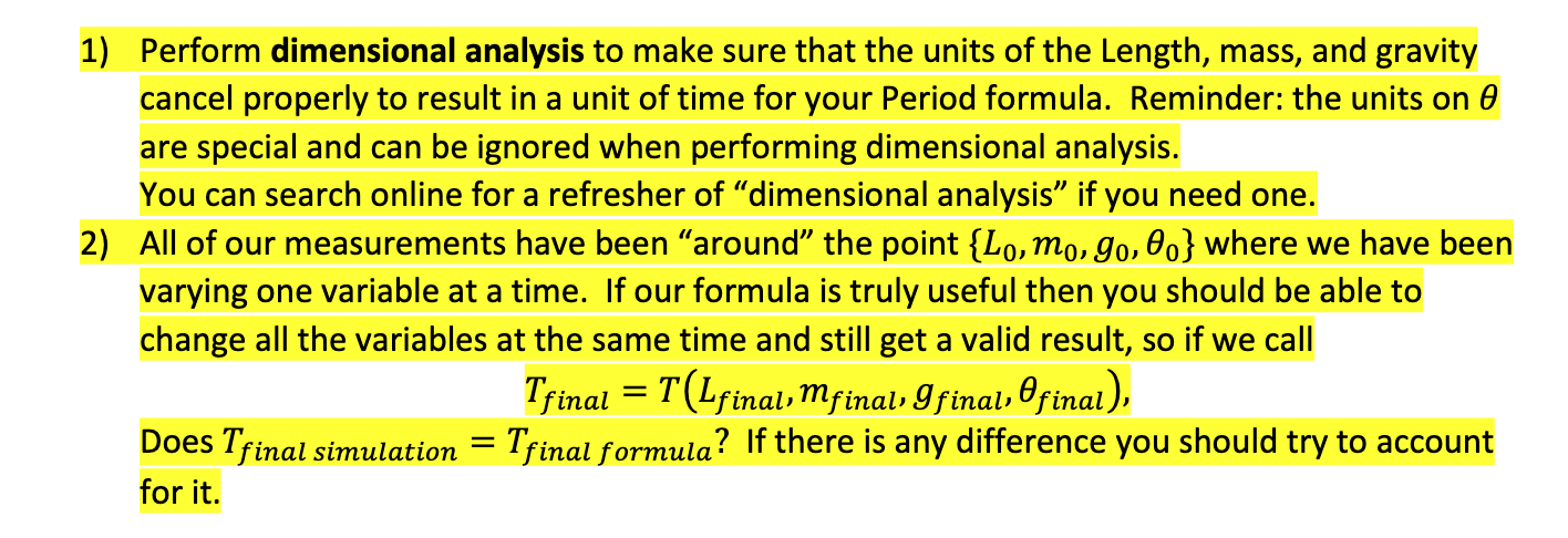 Solved 1) Perform dimensional analysis to make sure that the | Chegg.com