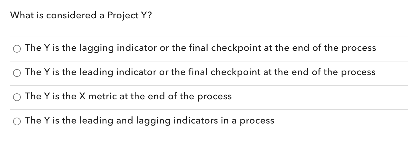 Solved What is considered a Project Y? The Y is the lagging | Chegg.com