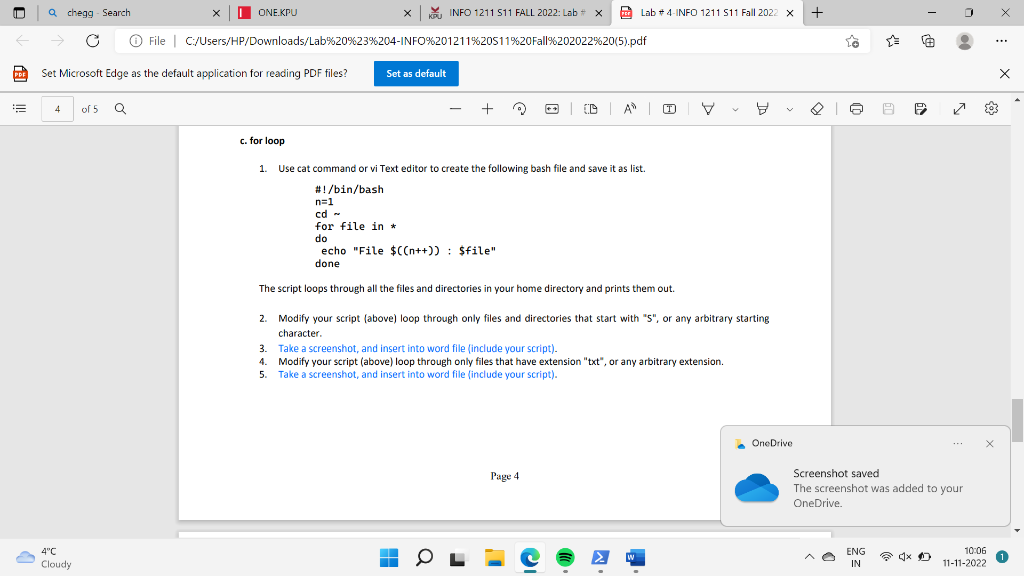 Solved 1. Use cat command or vi Text editor to create the | Chegg.com