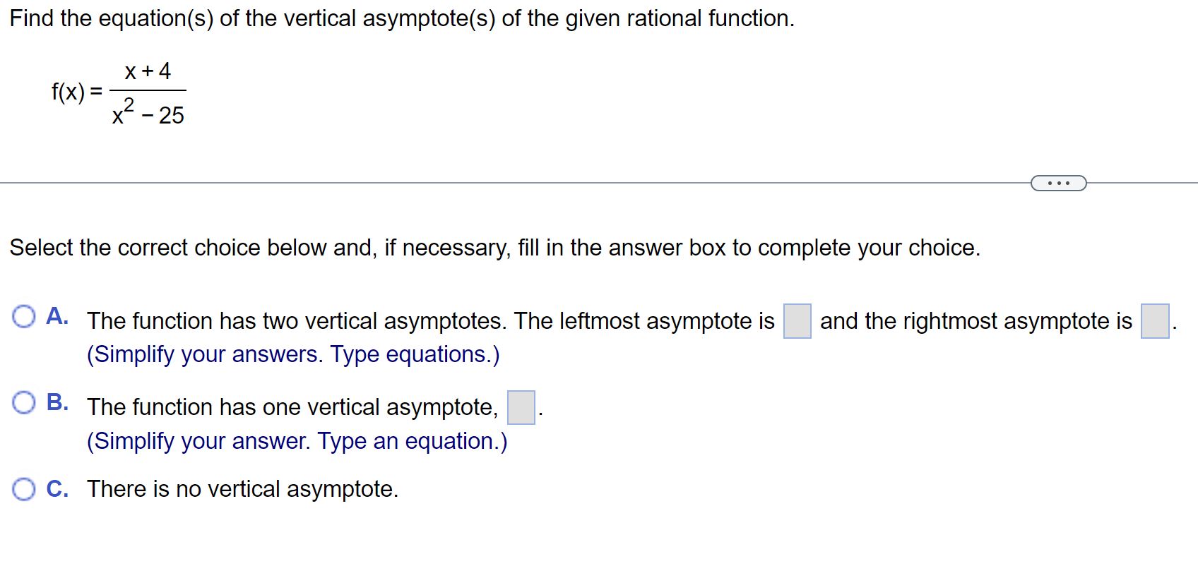 Solved Find the equation(s) of the vertical asymptote(s) of | Chegg.com