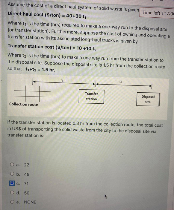 Solved Assume the cost of a direct haul system of solid | Chegg.com