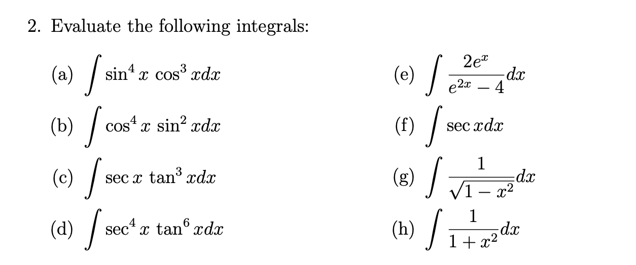 Solved Evaluate the following | Chegg.com