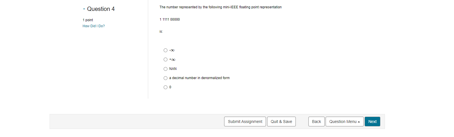 Solved The number represented by the following mini-IEEE | Chegg.com