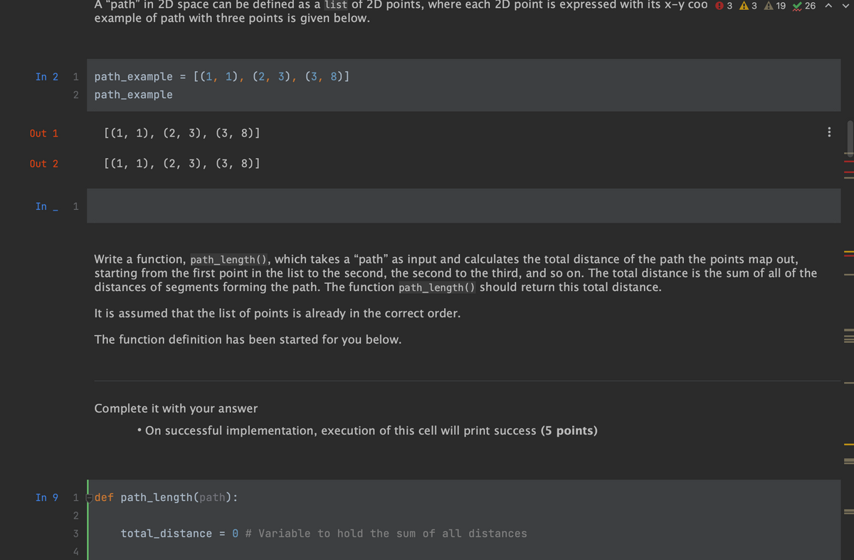 Solved A "path" in 2D space can be defined as a list of 2D | Chegg.com