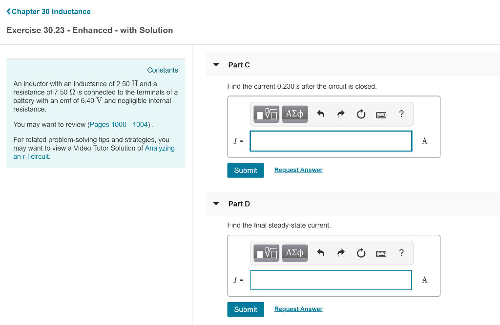 Solved Chapter 30 Inductance Exercise 30 23 Enhanced With