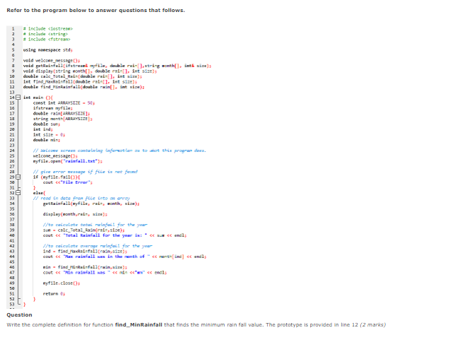 Solved Refer to the program below to answer questions that | Chegg.com