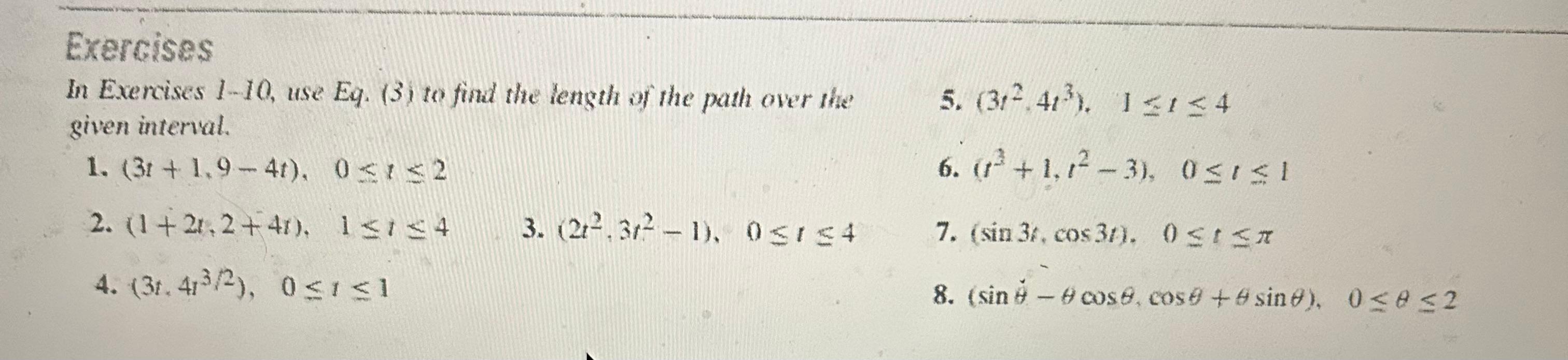 Solved EXRICRSOS In Exercises 1-10, use Eq. (3) to find the | Chegg.com