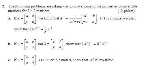 Solved 2. The following problems are asking you to prove | Chegg.com
