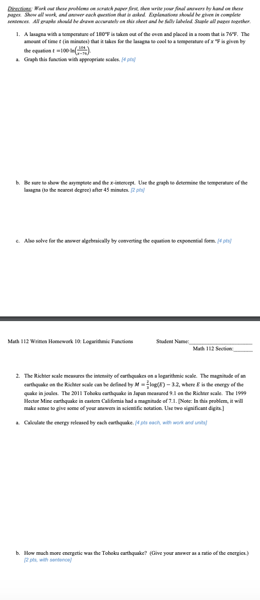 Directions: Work out these problems on scratch paper | Chegg.com