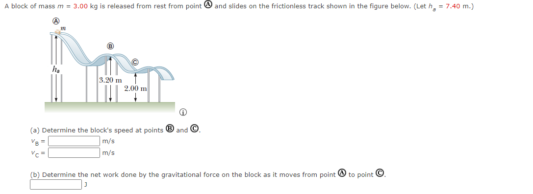 Solved ck of mass m=3.00 kg is released from rest from point | Chegg.com