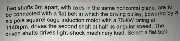 Solved Two shafts 6m apart, with axes in the same horizontal | Chegg.com