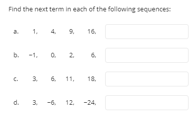 Solved Find the next term in each of the following | Chegg.com