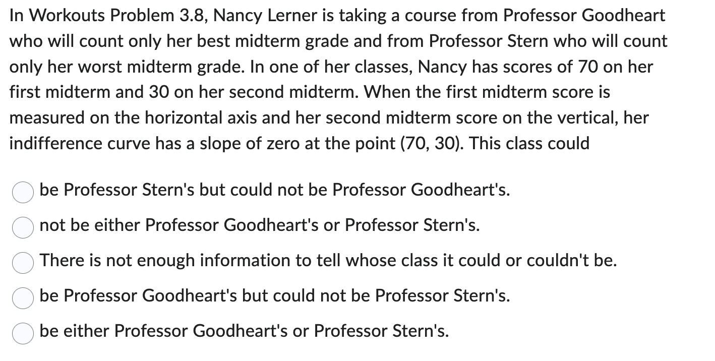 Solved In Workouts Problem 3.8, Nancy Lerner is taking a | Chegg.com