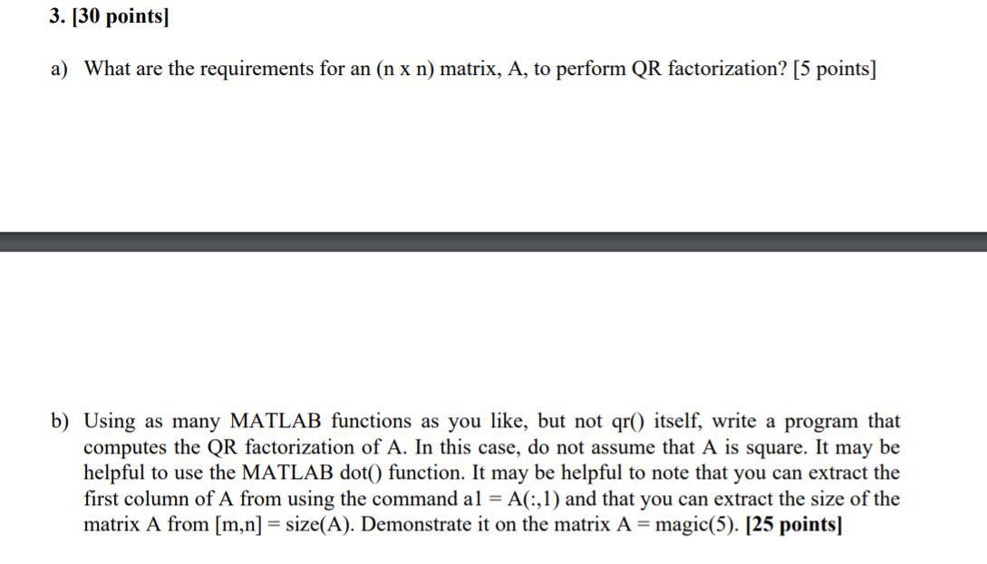 Solved 3. [30 points) a) What are the requirements for an (n | Chegg.com