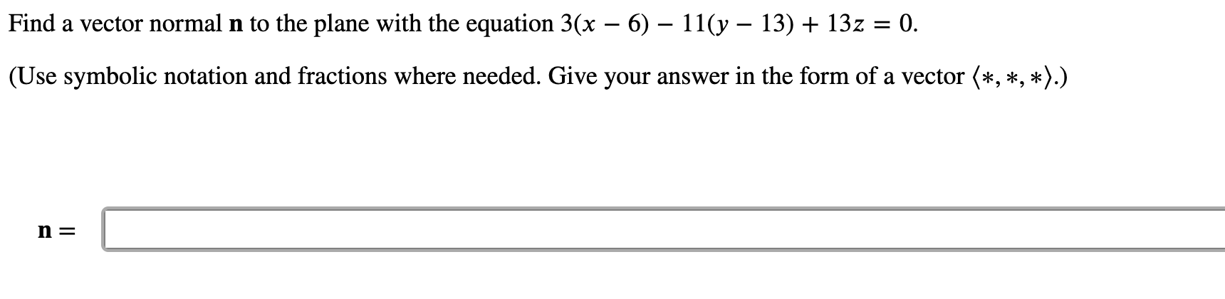 Solved Find a vector normal n to the plane with the equation | Chegg.com