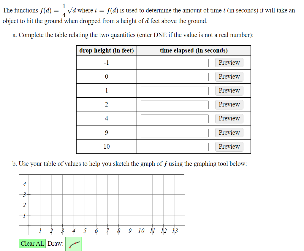 The functions f(d)=41d where t=f(d) is used to | Chegg.com