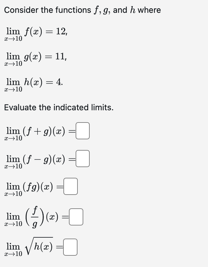 Solved Consider The Functions F G And H Where