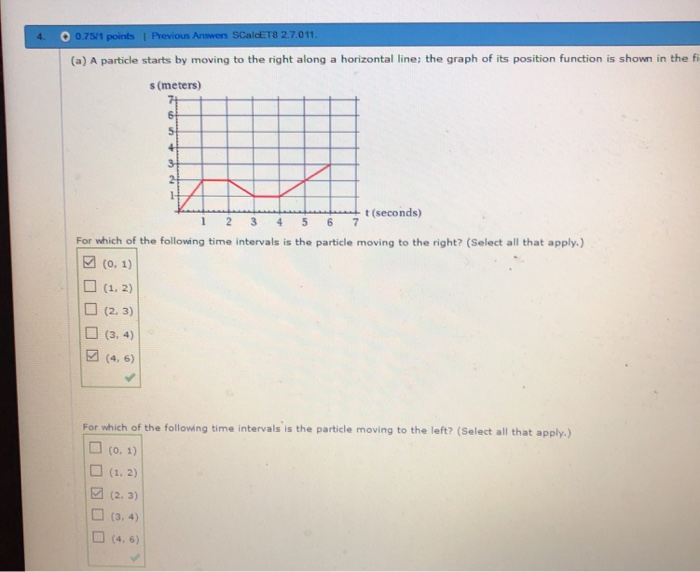 Solved 2.7.011 (a) A particle starts by moving to the right | Chegg.com