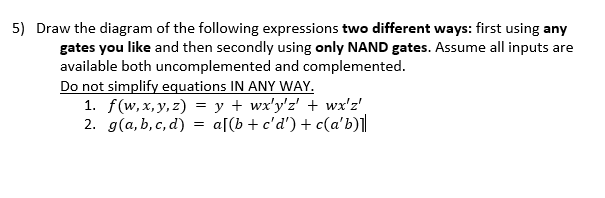 Solved 5) Draw the diagram of the following expressions two | Chegg.com