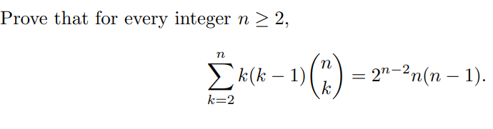 Solved Prove that for every integer n≥2, | Chegg.com
