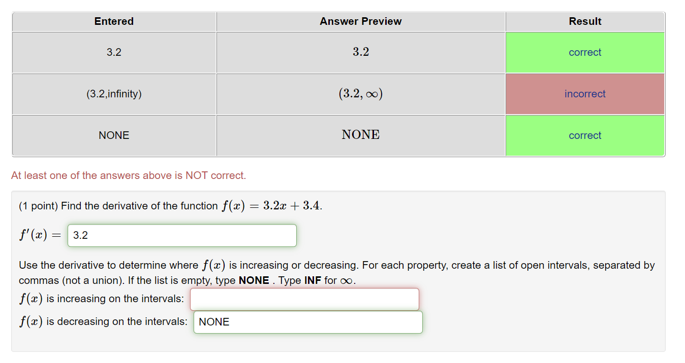Solved Entered Answer Preview Result 3.2 3.2 correct (3.2, | Chegg.com
