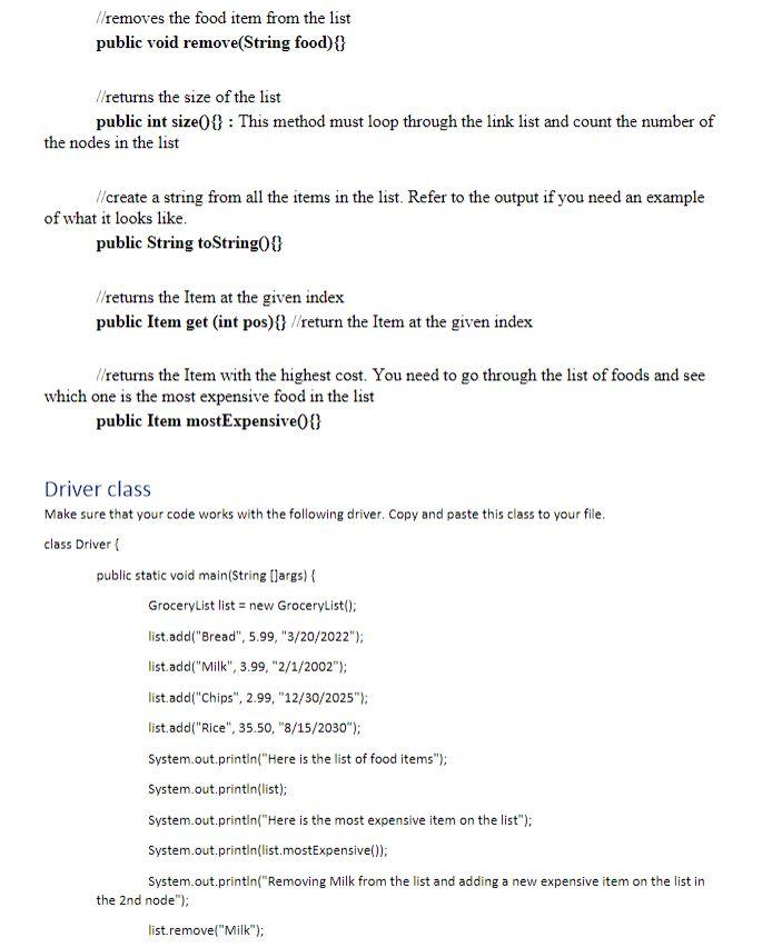Objectives Practice Link list, List node, compare To, | Chegg.com