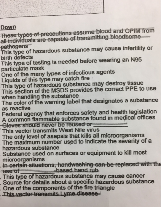 Solved Down Fhesetypes-of-precautions assume blood and OPIM | Chegg.com