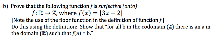 Solved a) Prove that the following function fis injective | Chegg.com