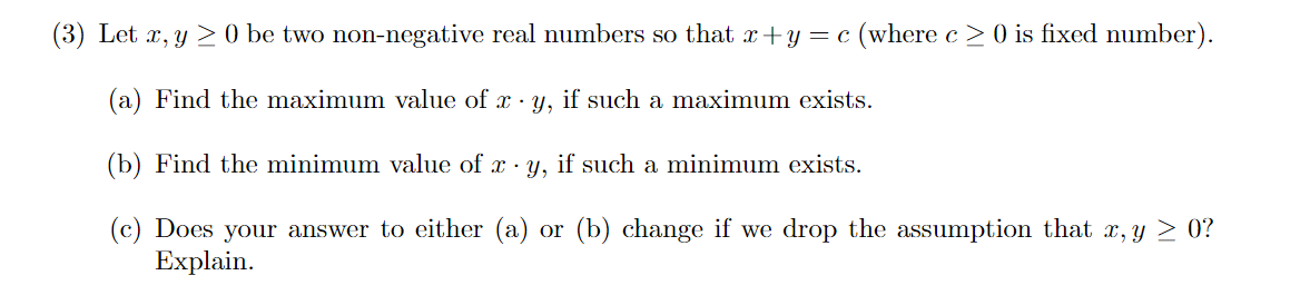 Solved (3) Let x,y≥0 be two non-negative real numbers so | Chegg.com