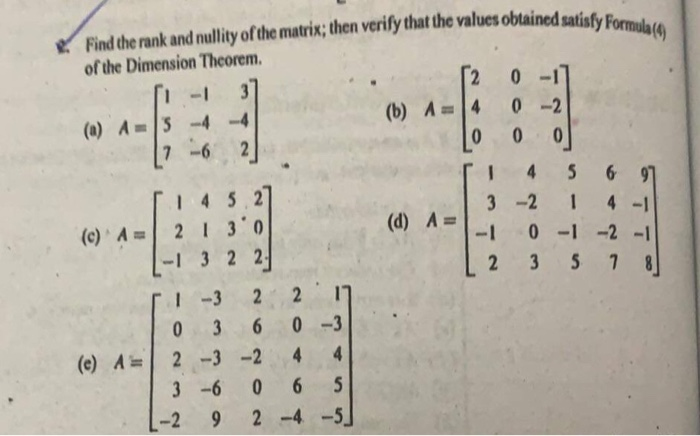 Solved be values obtained satisfy Formula (4) Find the rank | Chegg.com