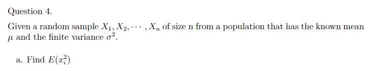 Solved Given a random sample X1,X2,⋯,Xn of size n from a | Chegg.com