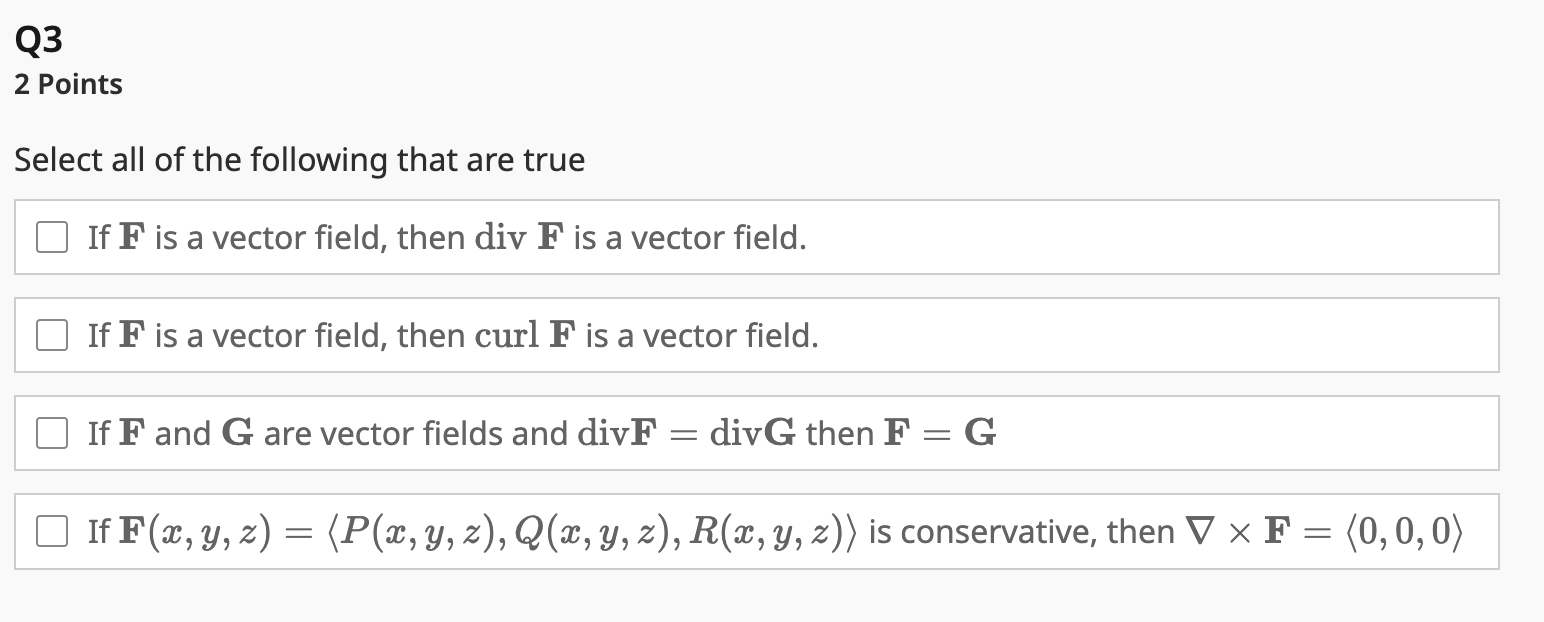 Q3 2 Points Select all of the following that are true | Chegg.com