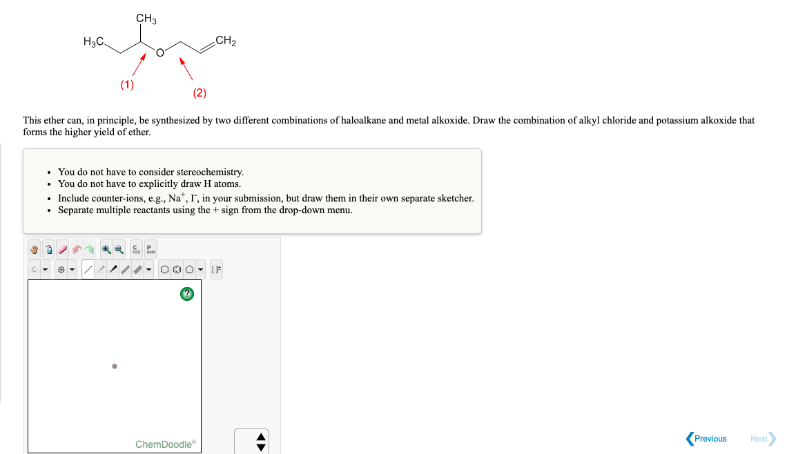 Solved This ether can, in principle, be synthesized by two | Chegg.com