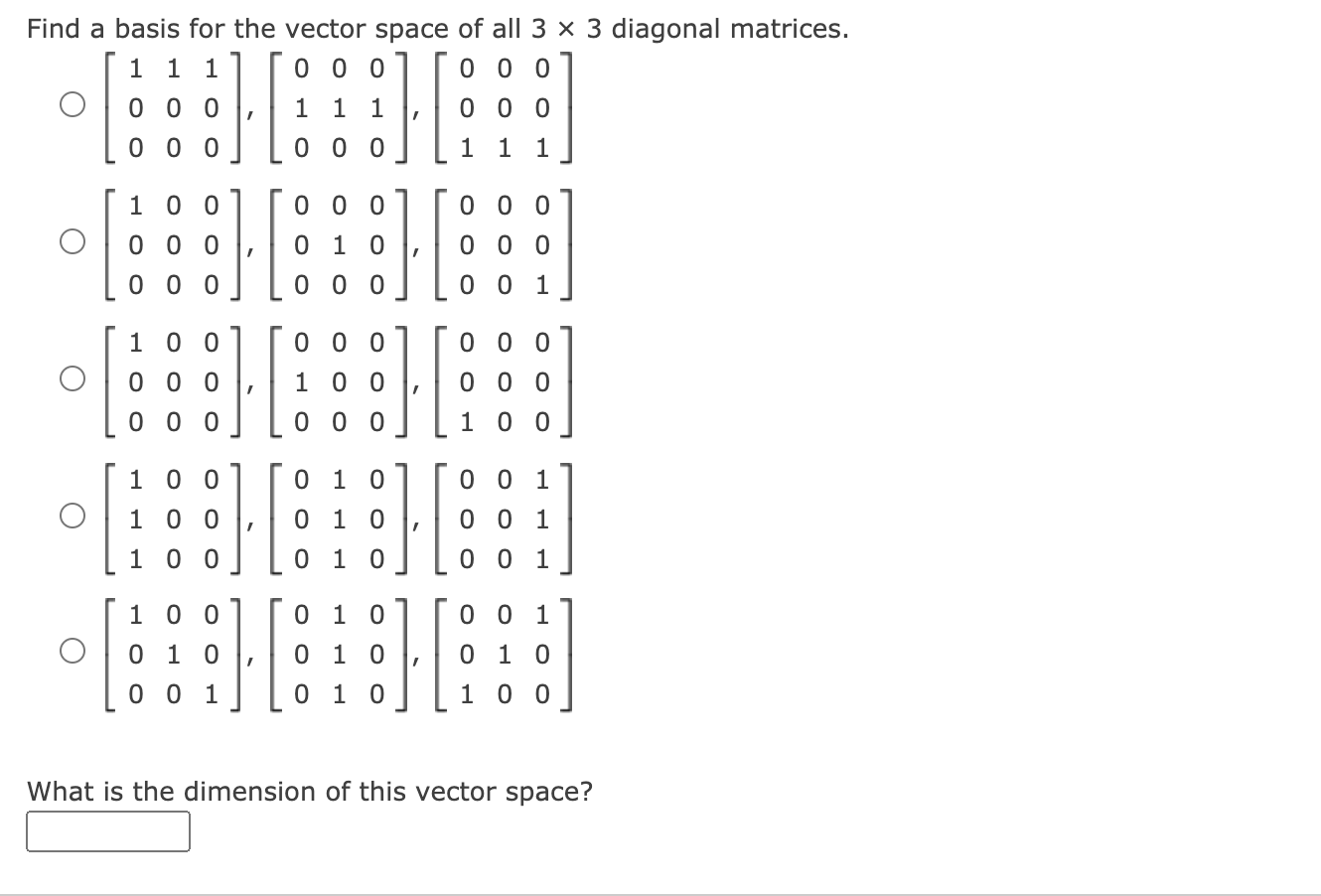 Solved Find a basis for the vector space of all 3 x 3 | Chegg.com