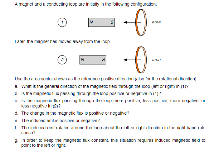 Solved A magnet and a conducting loop are initially in the | Chegg.com