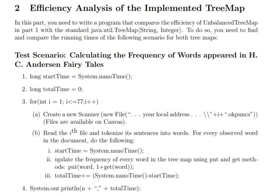 Solved 1 Constructing Unbalanced TreeMap In this section, | Chegg.com