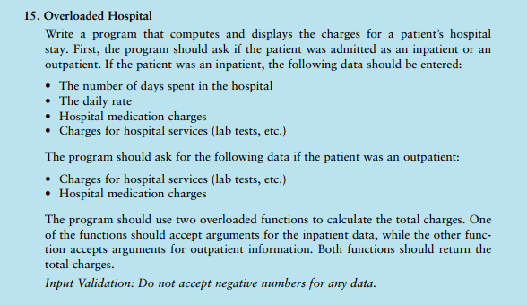 (Solved) : 15 Overloaded Hospital Write Program Computes Displays ... (Solved) : 15 Overloaded Hospital Write Program Computes Displays ...