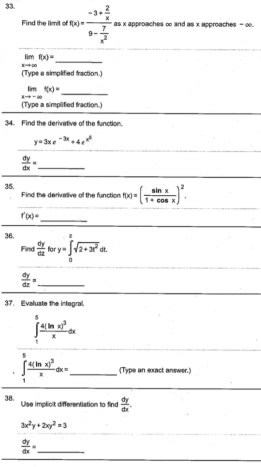 Solved 33. Find the limit of f(x)=9−x27−3+x2 as x approaches | Chegg.com