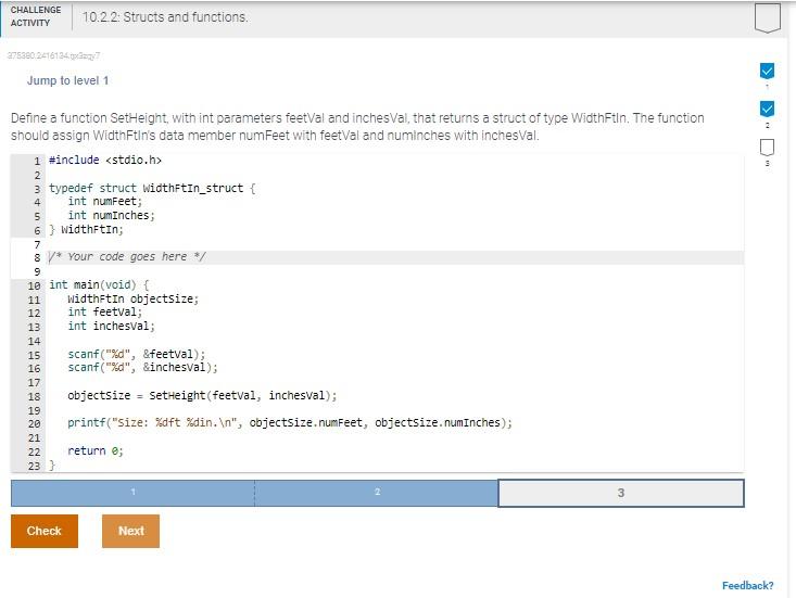 Solved CHALLENGE ACTIVITY 10.2.2: Structs and functions, | Chegg.com Solved CHALLENGE ACTIVITY 10.2.2: Structs and functions, | Chegg.com