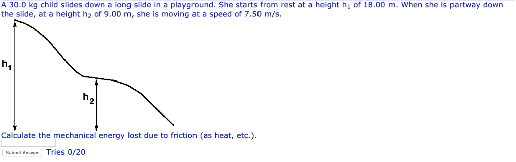 Solved A 30.0 kg child slides down a long slide in a | Chegg.com