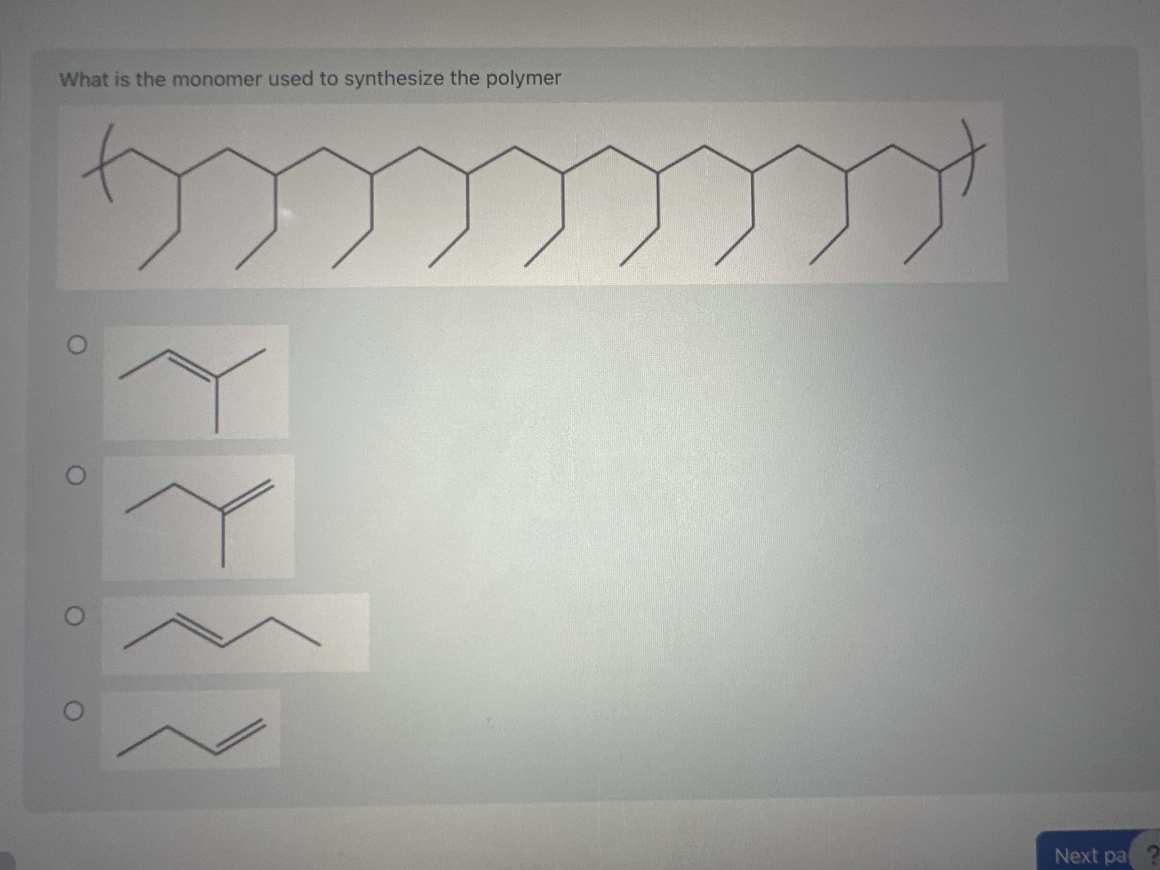 Solved What is the monomer used to synthesize the polymer | Chegg.com