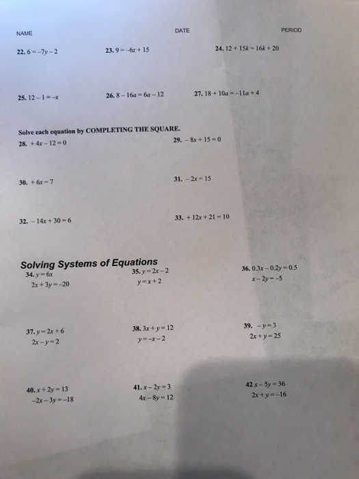 Solved NAME DATE PERIOD Assignment #3 (6" six weeks) GRAPH | Chegg.com