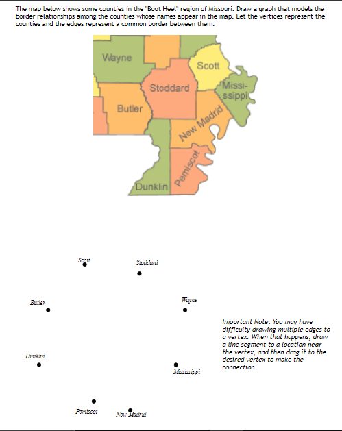 Solved The map below shows some counties in the "Boot Heel" | Chegg.com