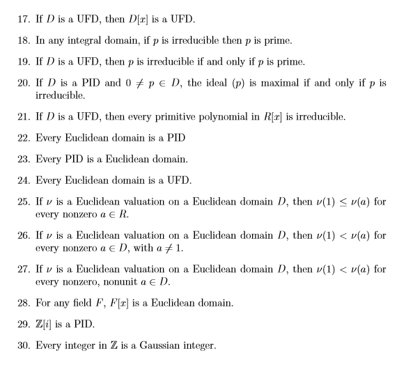 Solved 1. Every field is an integral domain. 2. Every | Chegg.com