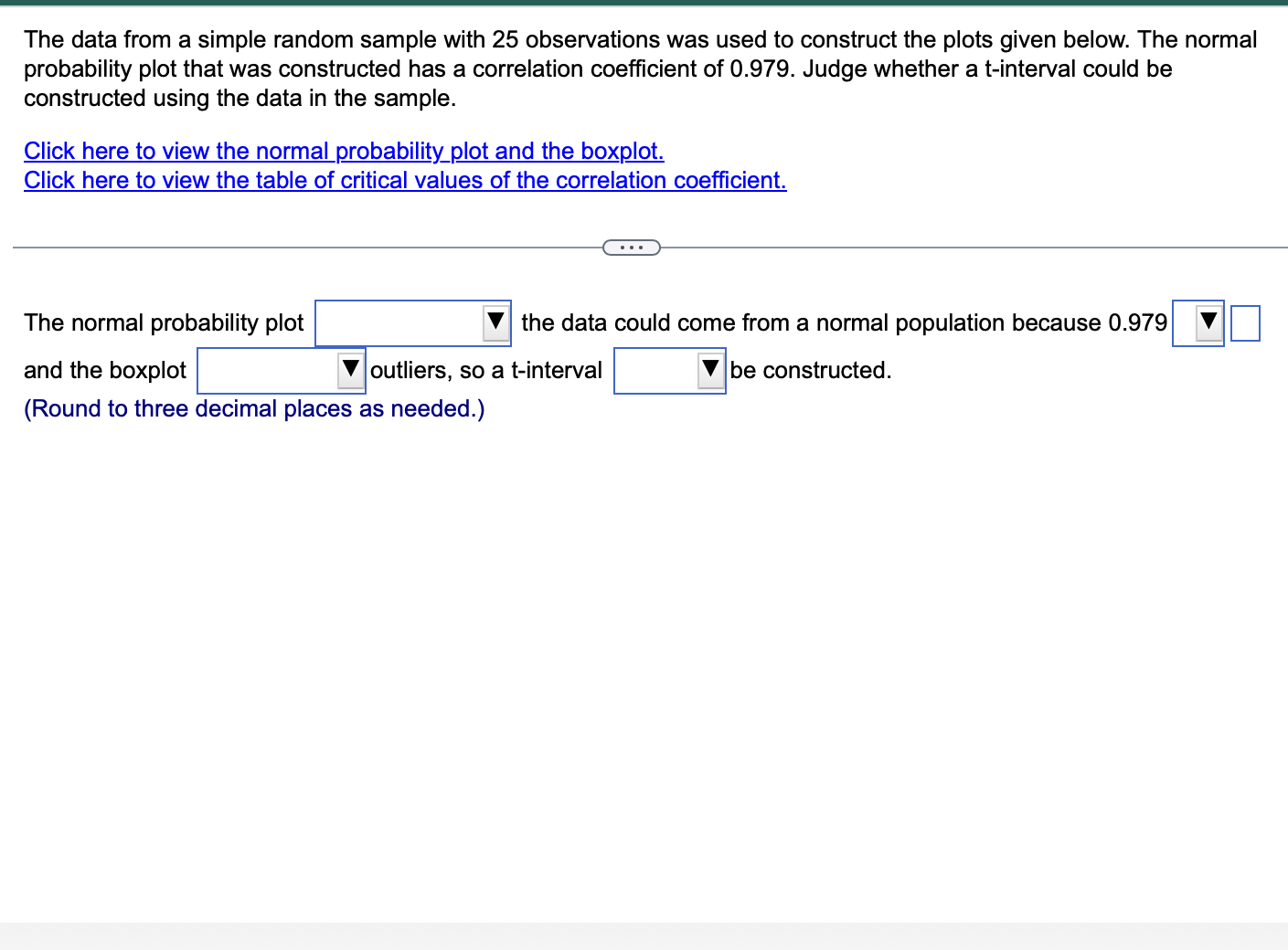 Solved The data from a simple random sample with 25 | Chegg.com