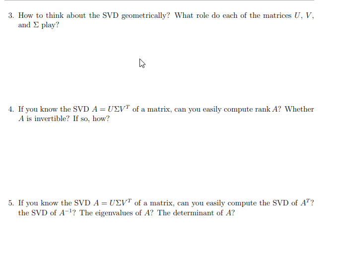 3. How to think about the SVD geometrically? What | Chegg.com