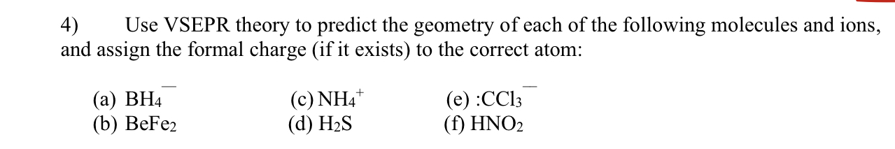 Solved Use VSEPR theory to predict the geometry of each of | Chegg.com