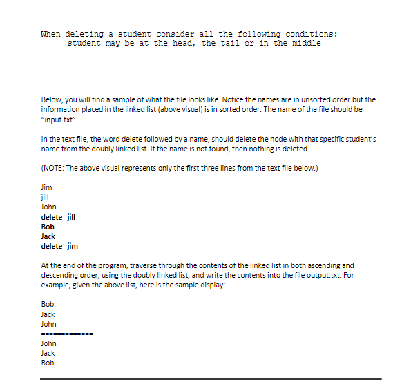 Solved Write a program that reads a list of students (first | Chegg.com